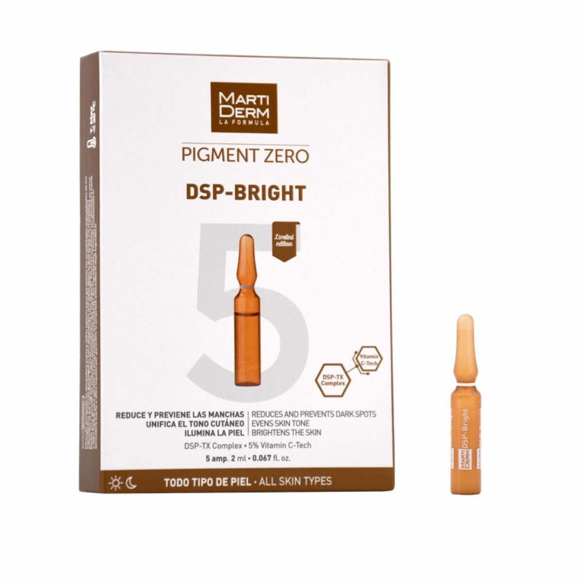 Мартидерм Пигмент Зеро Ампулы DSP-Брайт против пигментных пятен, 5х2 мл / MartiDerm Pigment Zero DSP-Bright