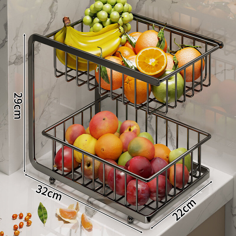 Кухонная стойка для хранения овощей напольная многослойная корзина из нержавеющей стали для овощей домашняя многофункциональная корзина для хранения овощей и фруктов