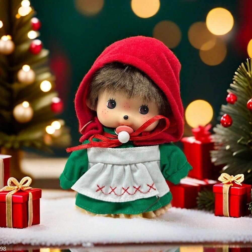 Monchhichi Monkiki Плюшевая кукла Красная Шапочка Игрушка в подарок 15 см