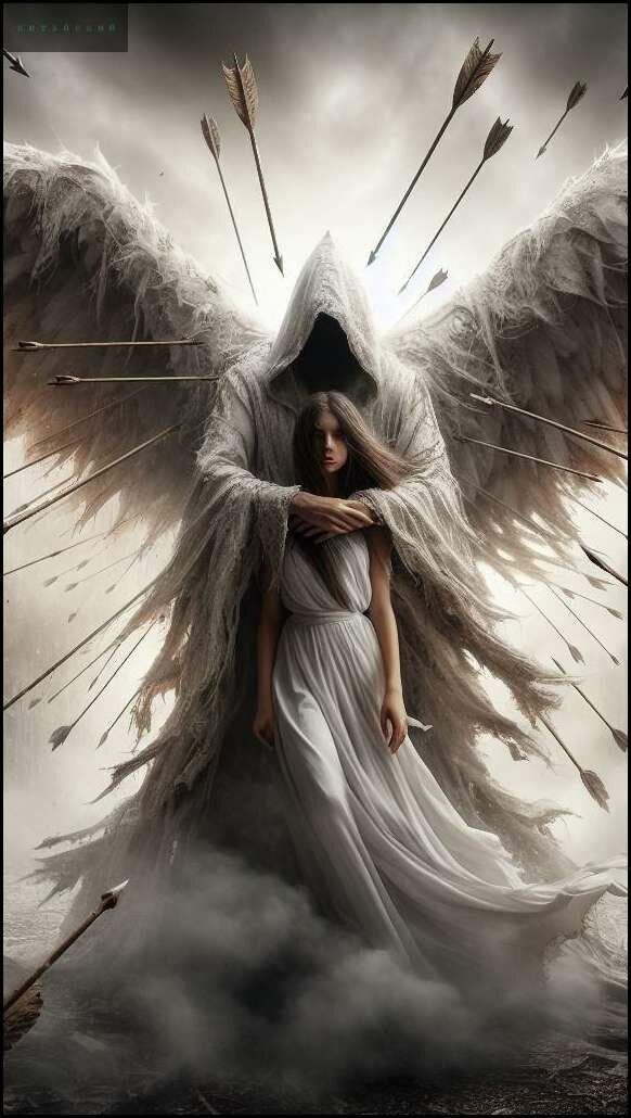 Алмазная картина "Ангелы и демоны&огранка 40х50 см, бежевый