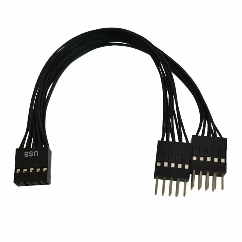 USB разъем 9 пинов на две части - черный