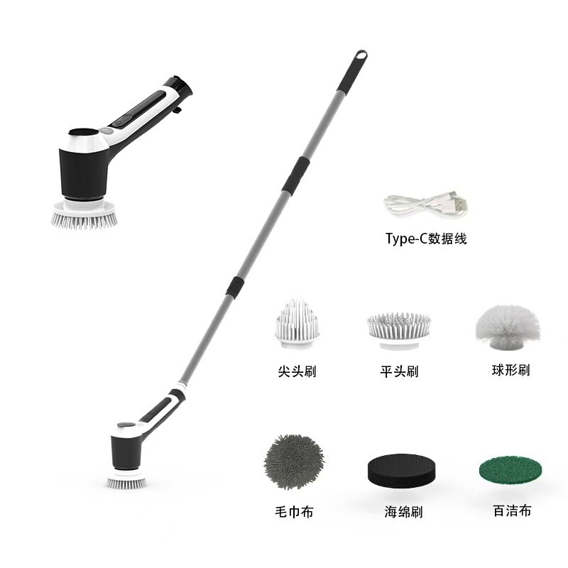 Новинка: 100W мощная электрическая щетка для уборки 7.4V, IPX8 водонепроницаемая, щетка для всей машины, бытовая щетка