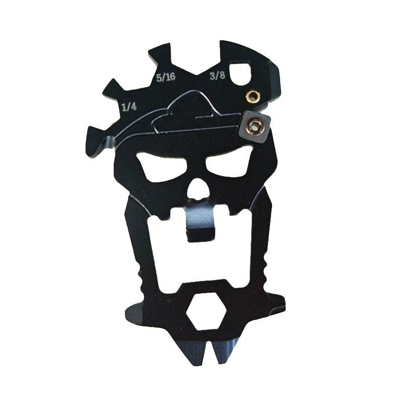 KCASA 12 в 1 Череп Многофункциональный комбинированный инструмент Многофункциональная открывалка для бутылок Отвертка Ключ Точилка для ножей Карабин Многофункциональный набор для выживания