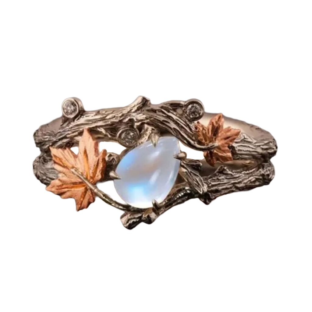 Изысканные Кольца Из Кленовых Листьев С Художественным Рисунком Ветки Дерева Кольца Для Пальцев