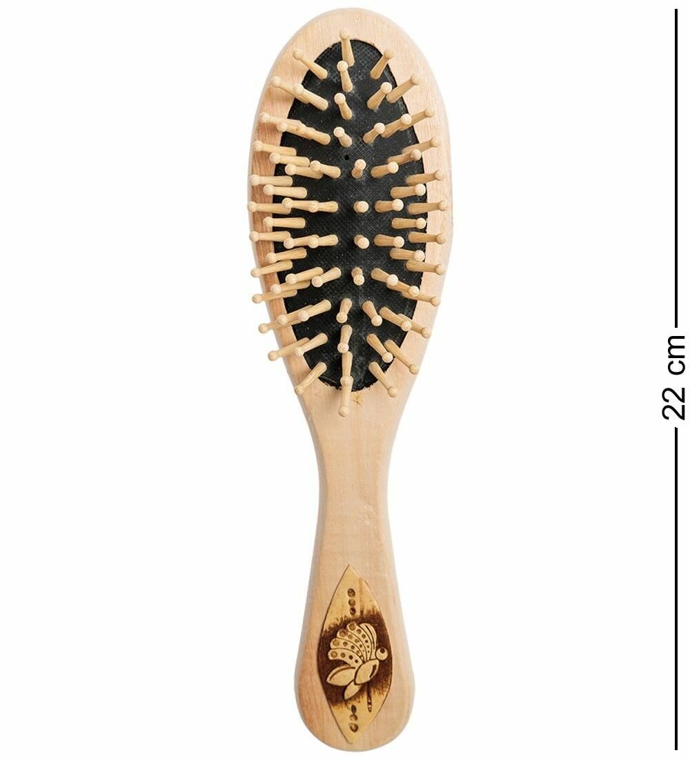 Массажная расческа деревянная Бабочки (береста) A2146664 Народные промыслы, Береста