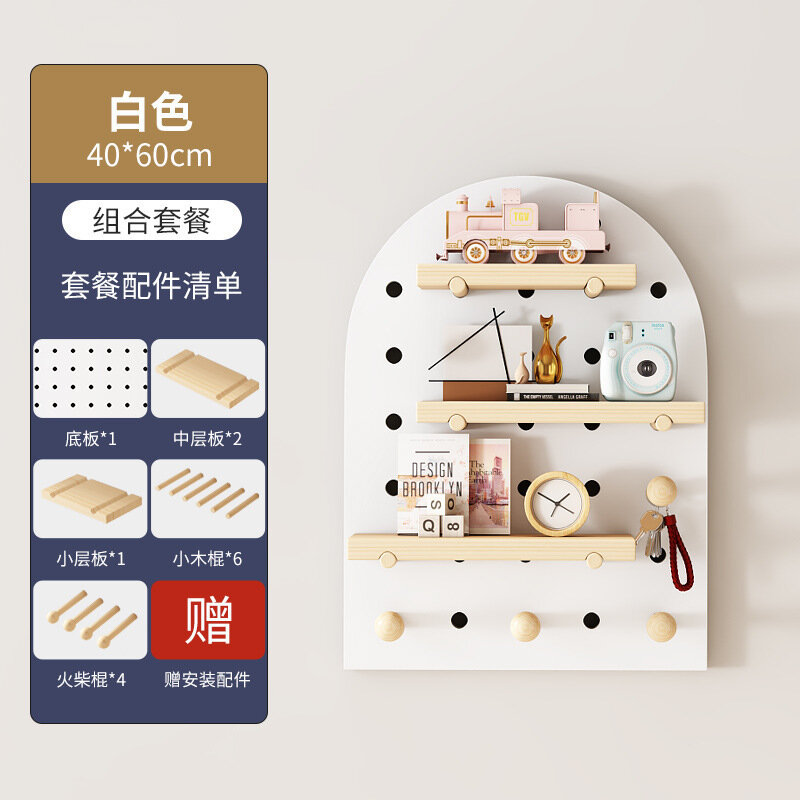 Стеллаж для хранения из перфорированного картона, перегородка из массива дерева, подвесная доска, деревянная стена для прихожей, перфорированная стена, книжная полка, настенная витрина