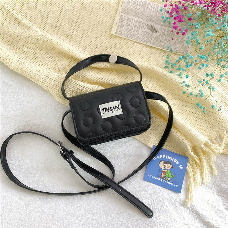 Миниатюрная сумка через плечо для детей cute colorblock, легкая, черная