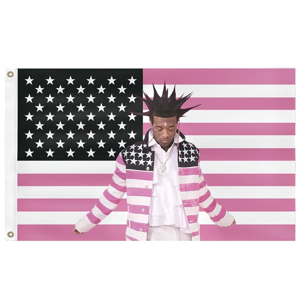 Розовый флаг США UZI 3x5 футов 100D полиэстер