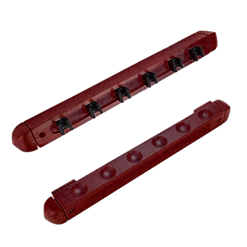 Шкаф для cuestок из древесины на настенной монтаж, стойка для бильярдных cuestок из твердой древесины, держатель для cuestок с клипсами для бильярдных cuestок, 6 cuestок, материал: дерево, цвет: дерево / красное дерево (опционально), размер: 40 * 1.5 см,