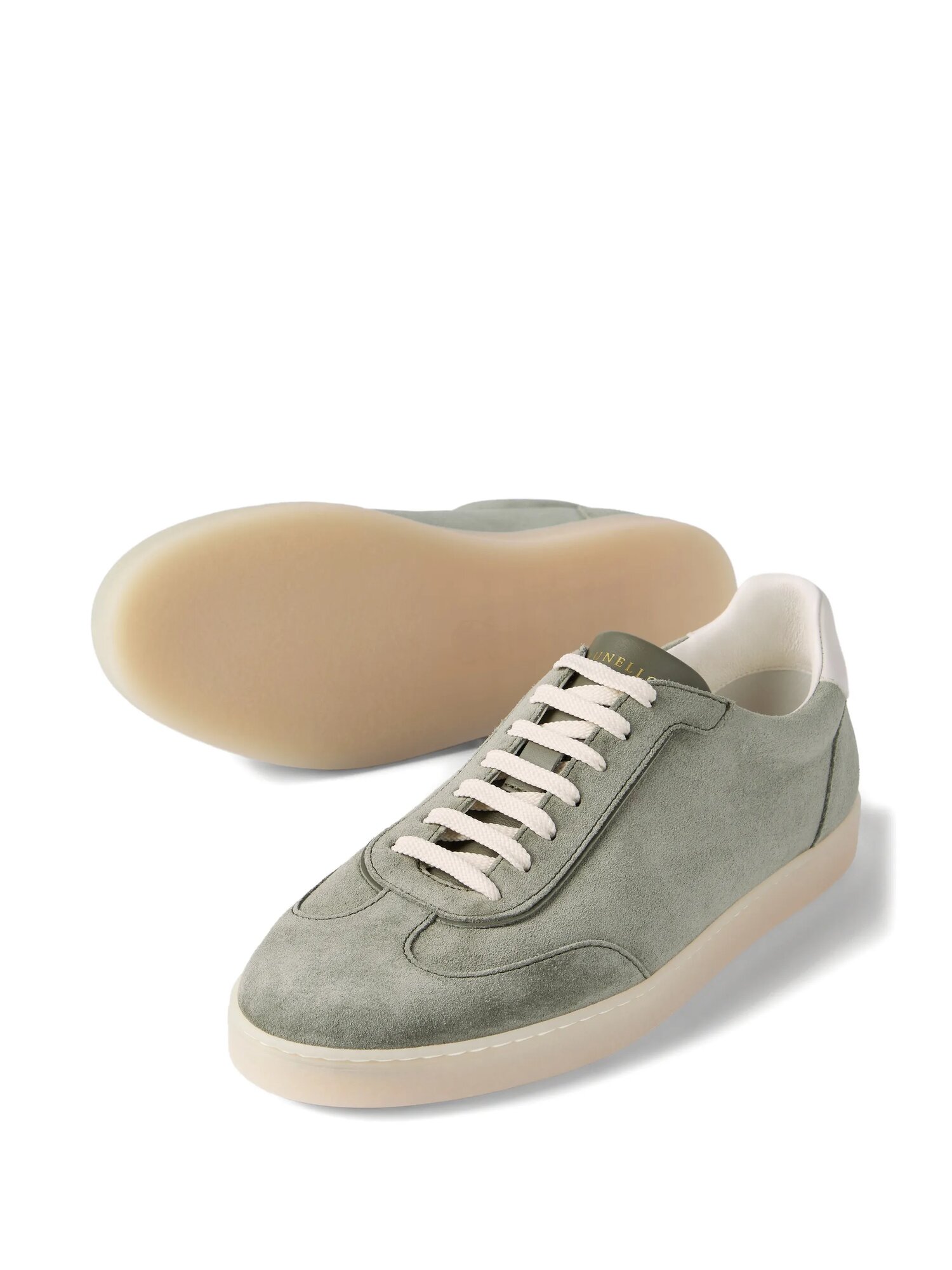 Кроссовки BRUNELLO CUCINELLI Suede sneakers, размер 41, зеленый, — фото 1
