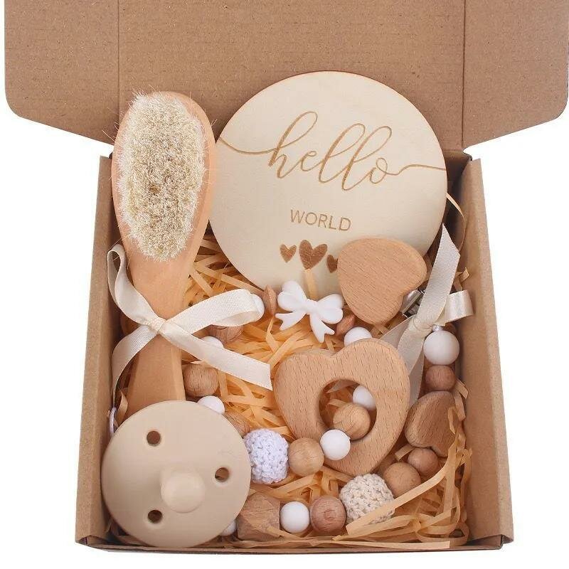 Игрушка для новорожденных, резиновый бант, цепочка для соска, набор из пяти штук, для успокоения младенцев