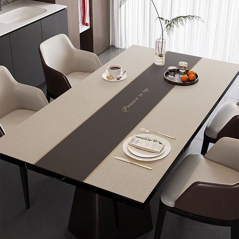Водонепроницаемая, маслостойкая, термостойкая скатерть из ПВХ, не требующая стирки, кожаная подложка для обеденного стола, легкая в уходе, грязеотталкивающая скатерть для кофейного стола, подложка для стола