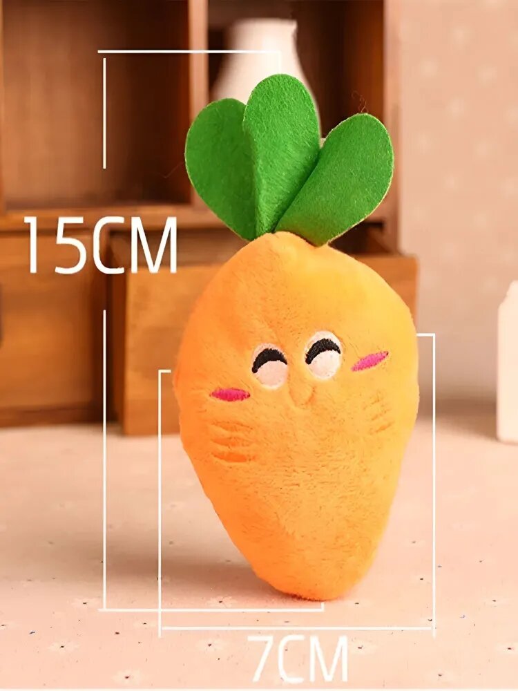Игрушка-пищалка Benepaw "Морковка", для собак, плюшевая, шуршащая, оранжевая