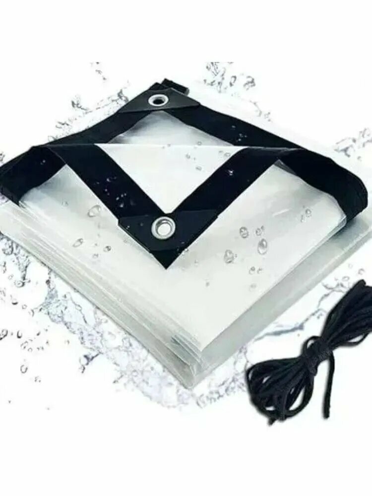 Прозрачный брезент 1.5*2.5m укрывная пленка с люверсами, защита от дождя и холода, высокая прочность