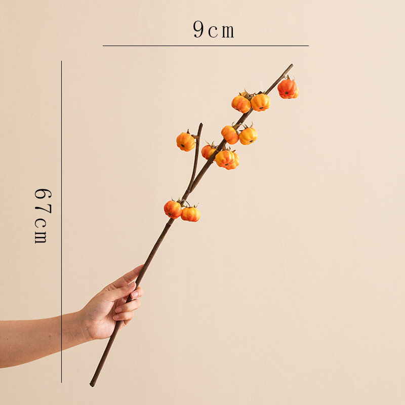 Горячая распродажаИскусственные цветы тыквы, боярышника, искусственные цветы, шелковые цветы, сухие цветы, букет, цветочная композиция для гостиной, декор, украшение, выставка