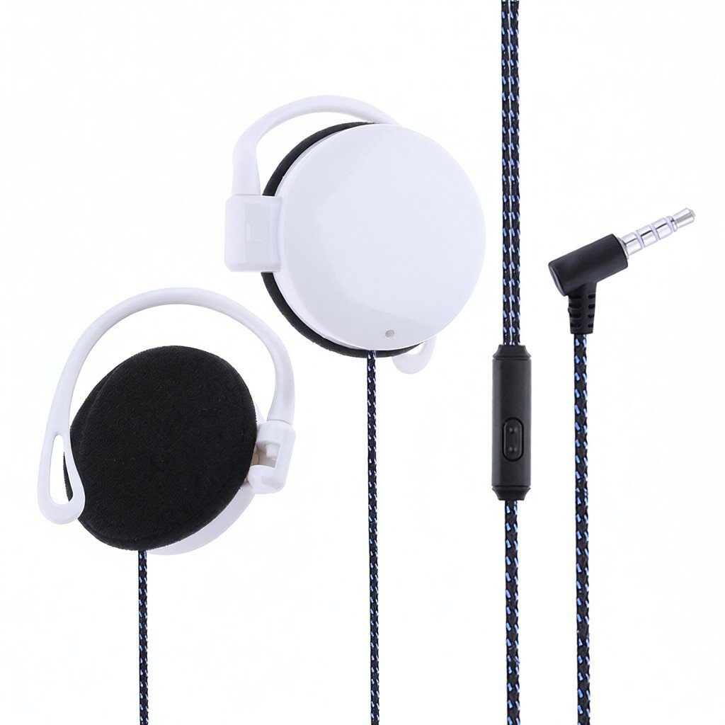 SHINI S520 Наушники с проводом 3.5mm Наушники с крючком для уха Стерео Игровые Спортивные Наушники с микрофоном для телефона Черный Белый Золотой Синий Красный (Варианты) 16Ом 123±3дБ 20-2000Гц Длина кабеля 120см Коэффициент искажений 0.3% Диаметр
