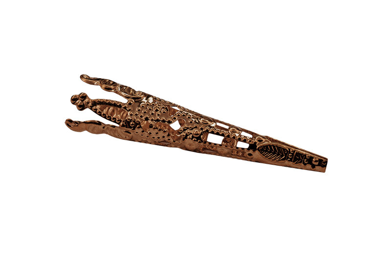 Обниматель концевик 41х8мм, внутренний диаметр 8мм, отверстие 1мм, цвет античная медь, железо, 01-080, 10шт