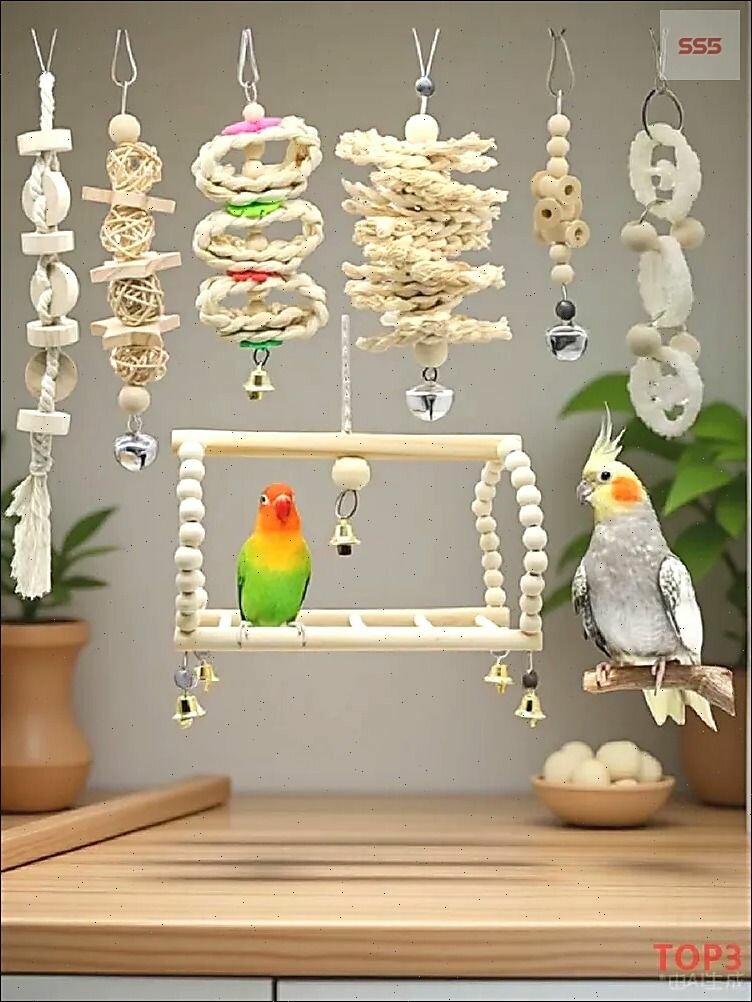 Набор игрушек для птиц, попугаев, канареек 7 предметов