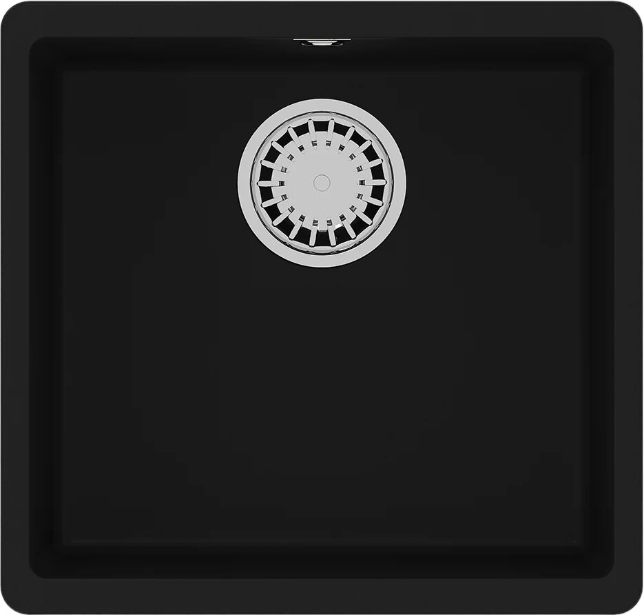 Мойка кухонная Lemark Sinara 440-U 9910067 44x42, мойка для кухни, квадратная, черная, под столешницу, серая, матовая