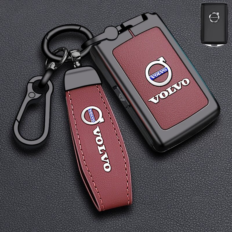 Чехол для ключа Volvo 2025 года, модель XC60, из натуральной кожи, для S90, XC40, полный чехол для S60, мужской, для