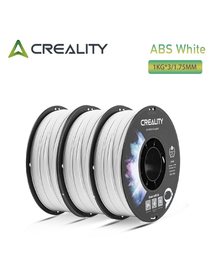 Филамент CR-ABS 1,75 мм — прочный, профильный, false,110, ABS,90, бобина,3, white,1.75,3,
