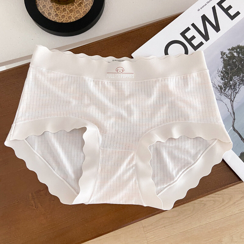 2024 Бесшовное женское нижнее белье из чистого хлопка, класс 3A, антибактериальные боксеры для девочек, средняя талия, облегающее нижнее белье, антибактериальное