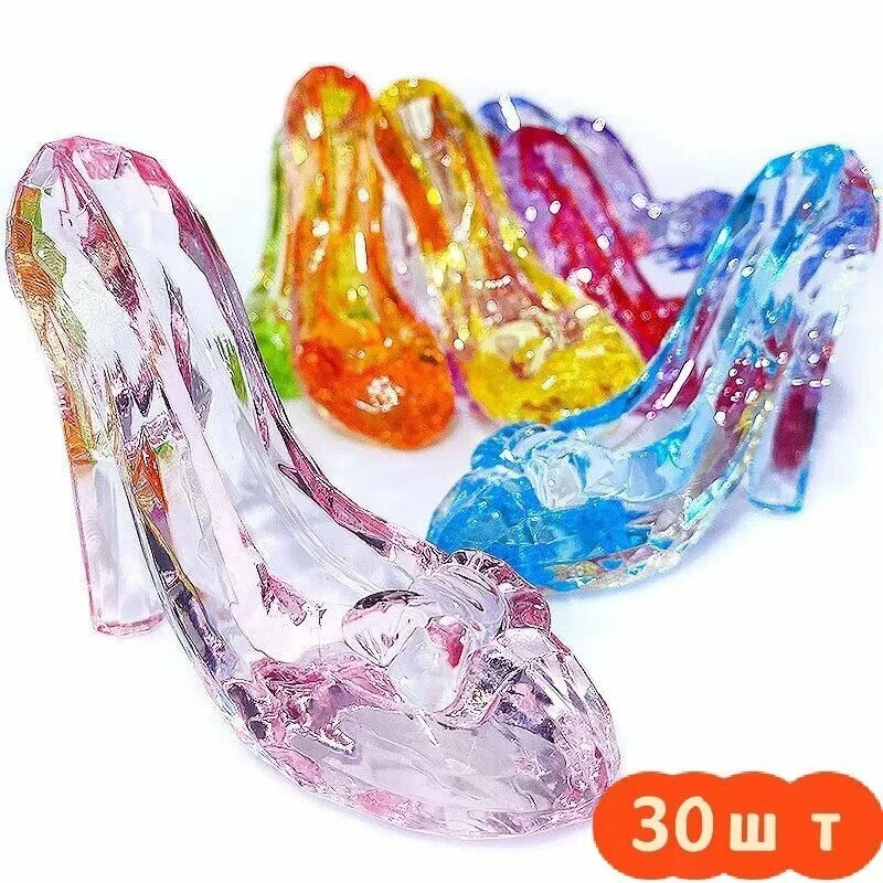 30шт туфель принцессы с имитацией хрусталя