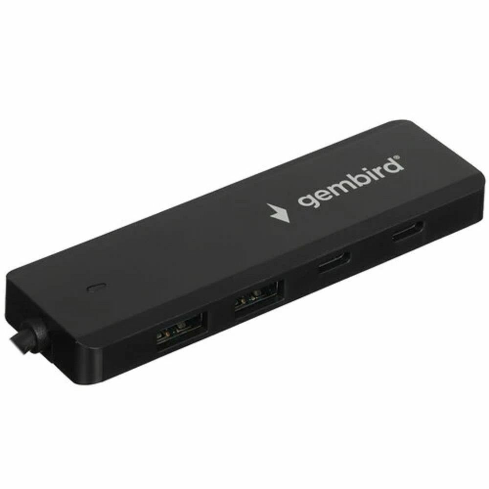 Gembird Кабель Разветвитель USB3.1 2xUSB, 2xType - C, с доп. пит Type - C , кабель USB 19см, черный, коробка UHB - C415