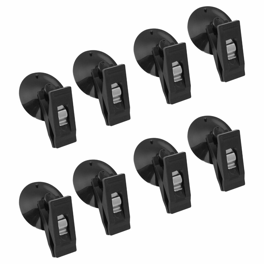 8 автомобильных присосок, зажимы для штор для душа с присосками-черный