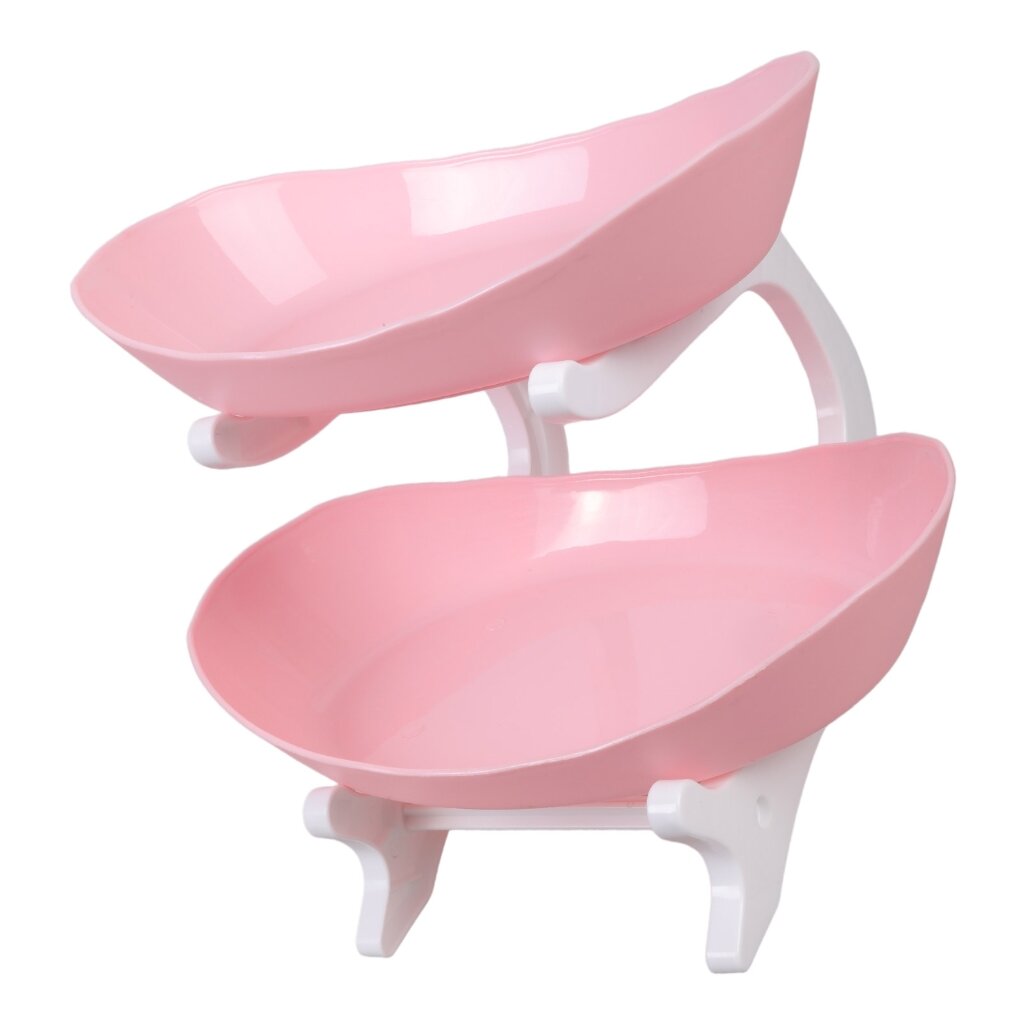 Двухслойная подставка для торта с дим-самами на десертном столе-розовый белый