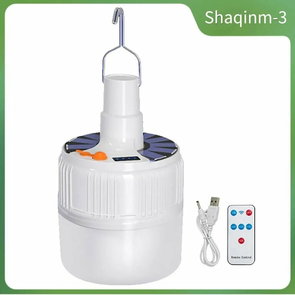 Солнечная LED лампочка, портативная, для кемпинга и ночных рынков