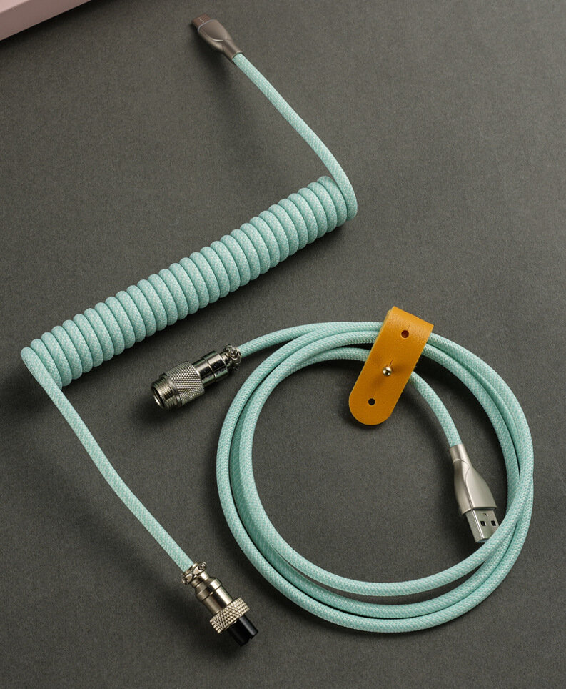 5-ядерный 8K магнитный осевой механический клавиатурный кабель с авиационным разъемом, спиральный пружинный кабель, USB-кабель для передачи данных, Type-C, индивидуальный плетеный кабель