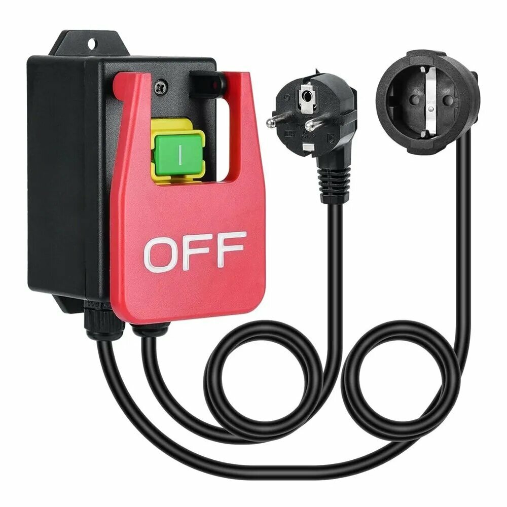 Однофазный выключатель 220 В, аварийный выключатель с большой защитной лопастью для быстрой аварийной остановки, вилка европейского стандарта