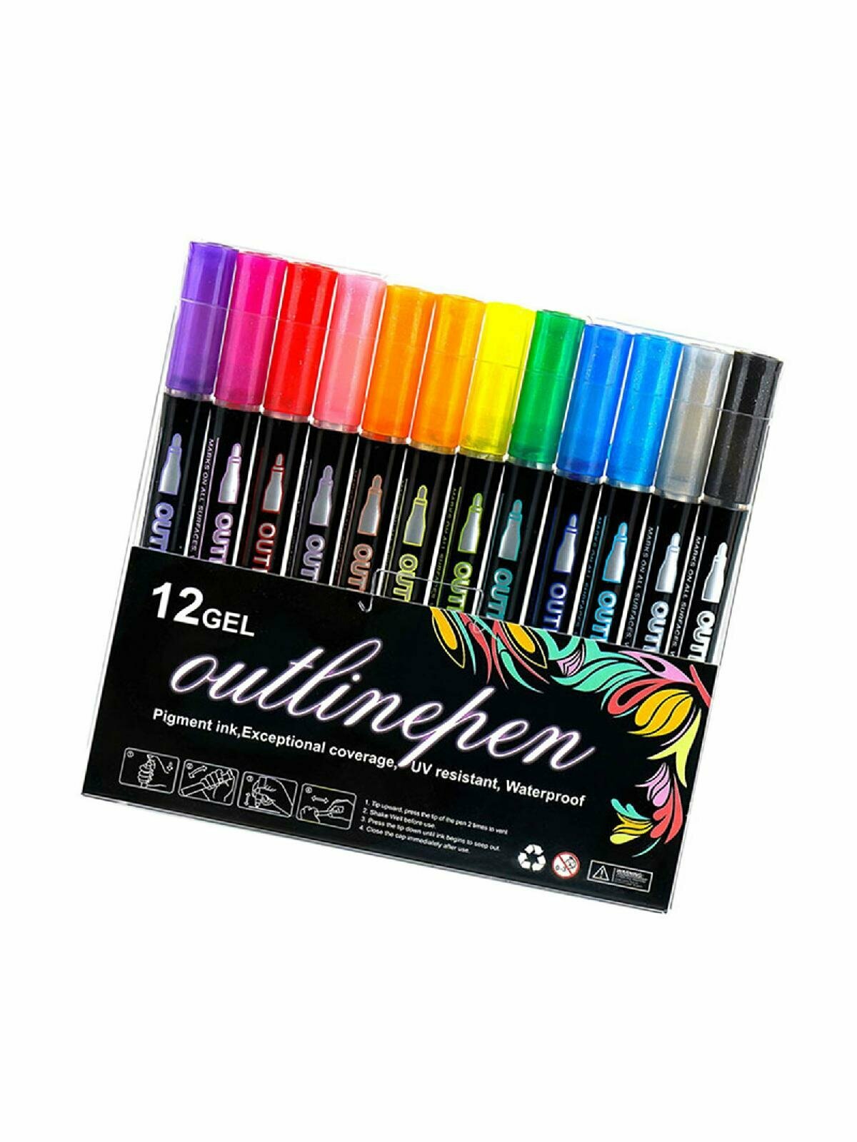 Двухлинейные фломастеры с металлическим блеском, плавно перетекающие для детских поделок в подарок