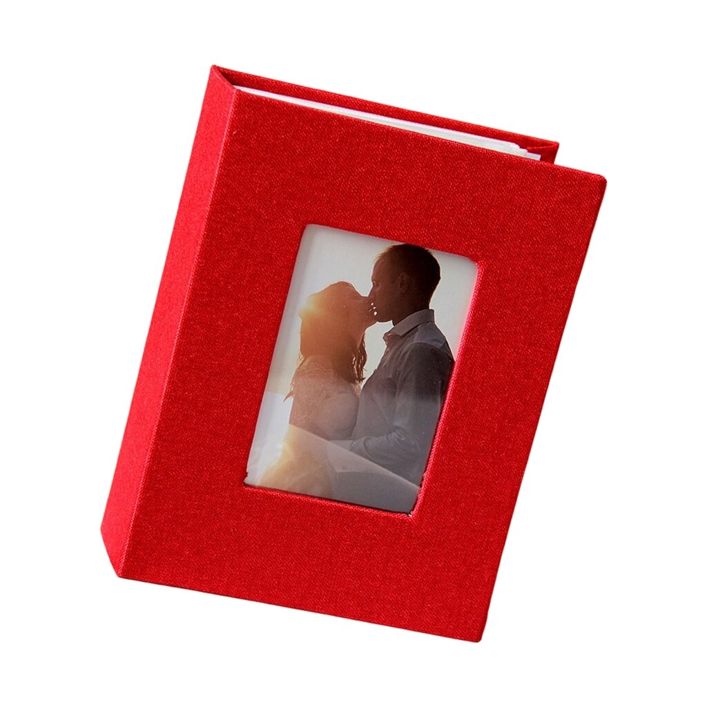 Промежуточный фотоальбом на холсте-красный-6 дюймов 100