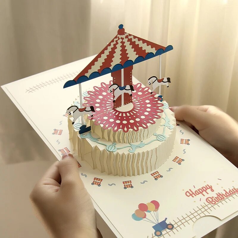3D открытка с цветами