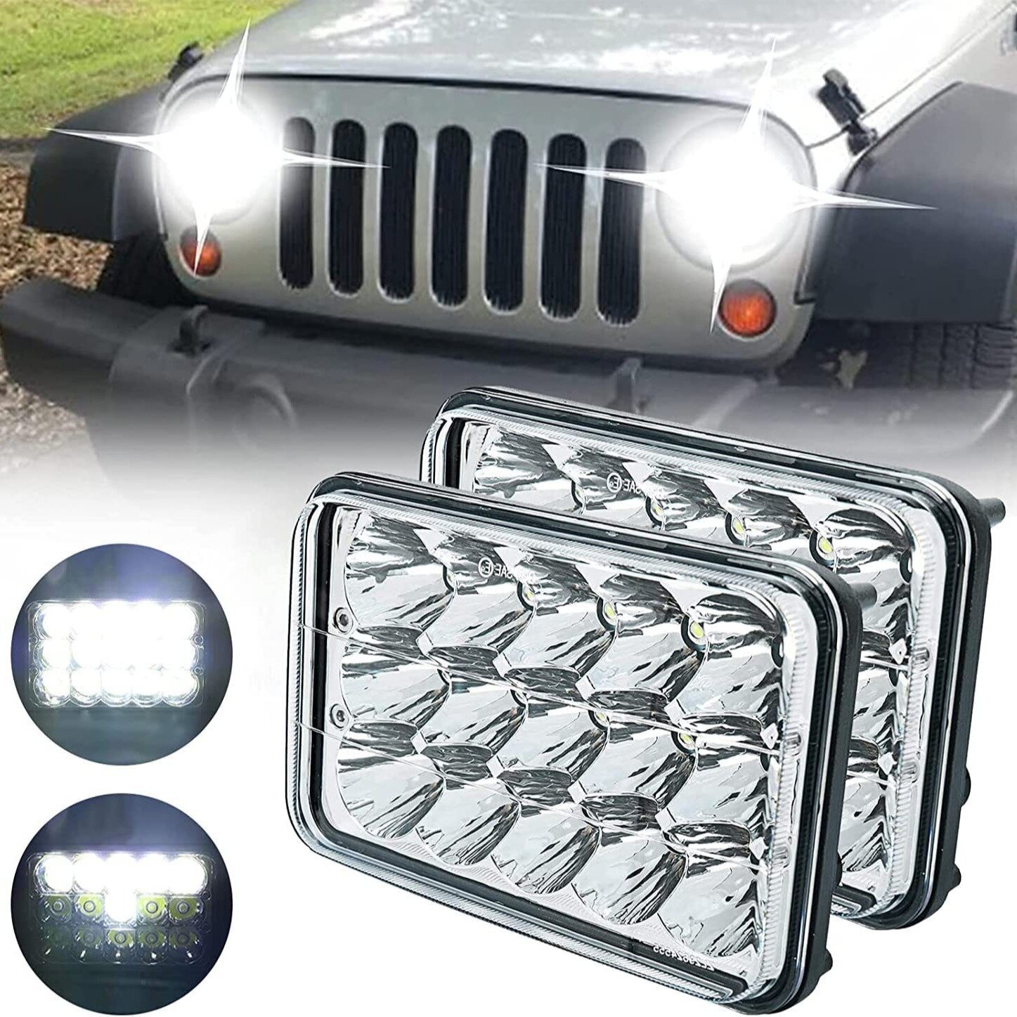 Заводская светодиодная автомобильная фара 4X6, рабочая фара 5X6, модифицированная фара для внедорожника Wrangler, 5 дюймов, 45W, передняя фара