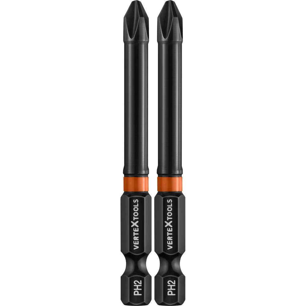 Бита IMPACT PH2, 70 мм, 2 шт vertextools IP-PH2-70-2