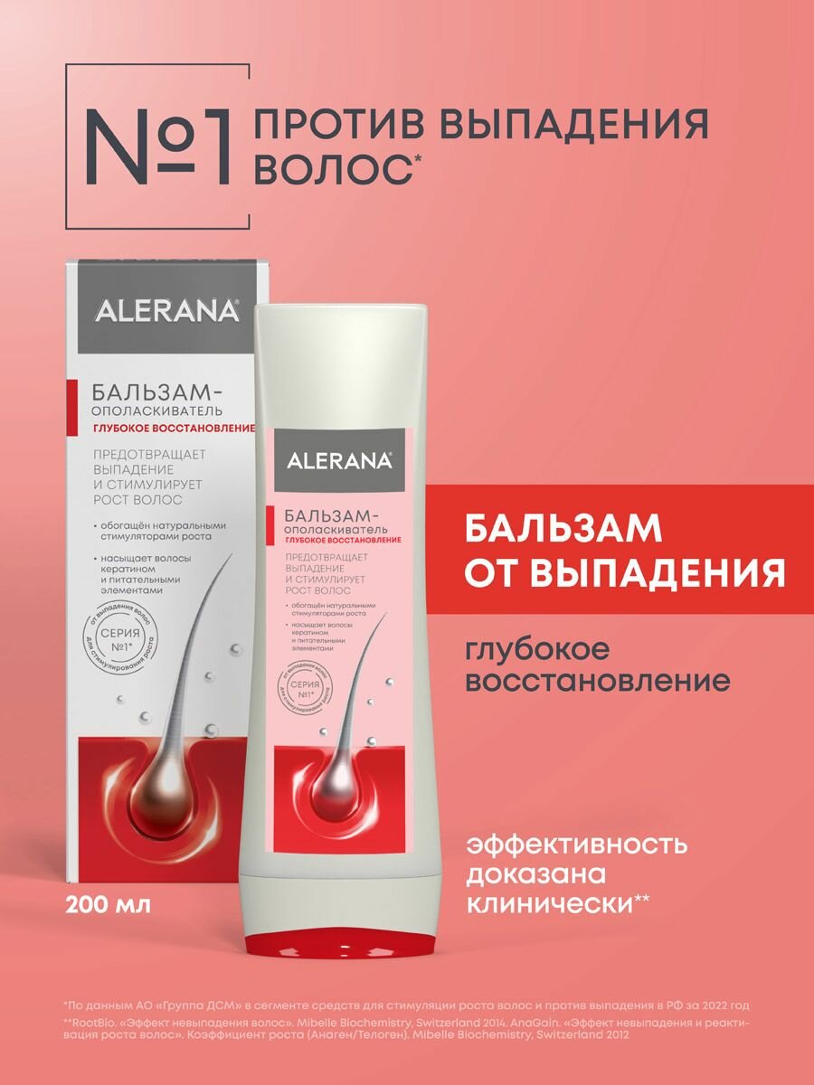 Бальзам для восстановления волос Алерана с кератином, кондиционер для волос, 200 мл