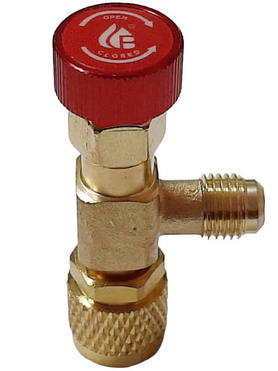 Вентиль сервисный HC-1221 с резьбой 1/4"M- 5/16"F SAE для заправки кондиционеров