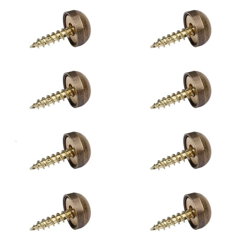 Винты латунные с полусферическими головками, 8 шт, бронза 9 мм