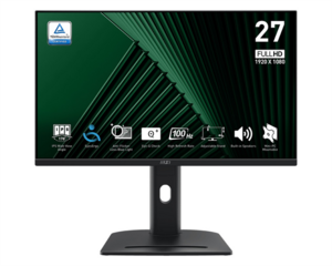 Монитор MSI Монитор MSI 27" Pro MP275PG черный IPS LED 1ms 16:9 HDMI M/M матовая HAS Piv 1000:1 300cd 178гр/178гр 1920x1080 100Hz VGA DP FHD 3.9кг