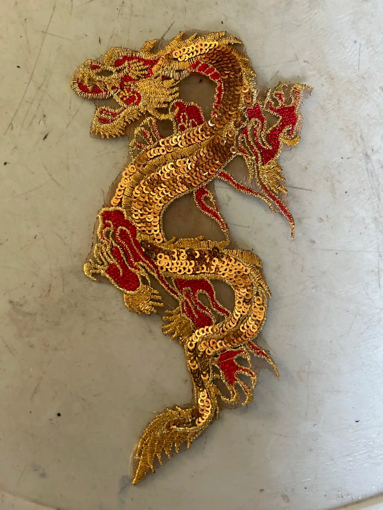 Нашивка с вышивкой дракона 18X9cm