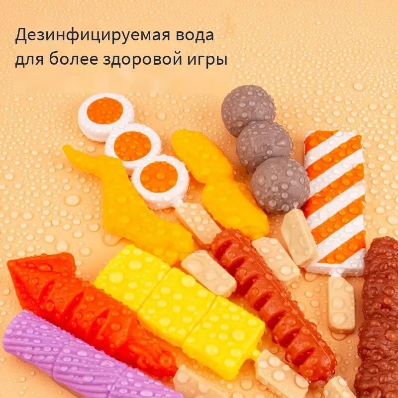 Игровой набор для барбекю 72 предмета, детский пластиковый набор игрушечных продуктов — фото 1