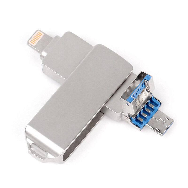 Высокоскоростной флеш-накопитель USB 3.0, серебристый, 128 ГБ, совместимый с iPhone, Android и компьютерами