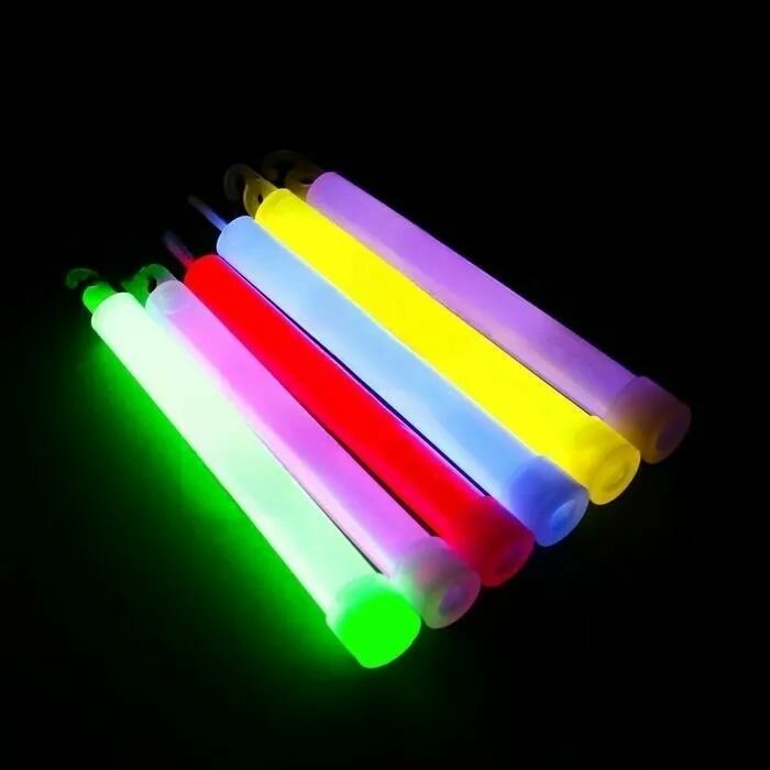 Химический источник света (ХИС) светящиеся неоновые палочки , набор из 6 штук
