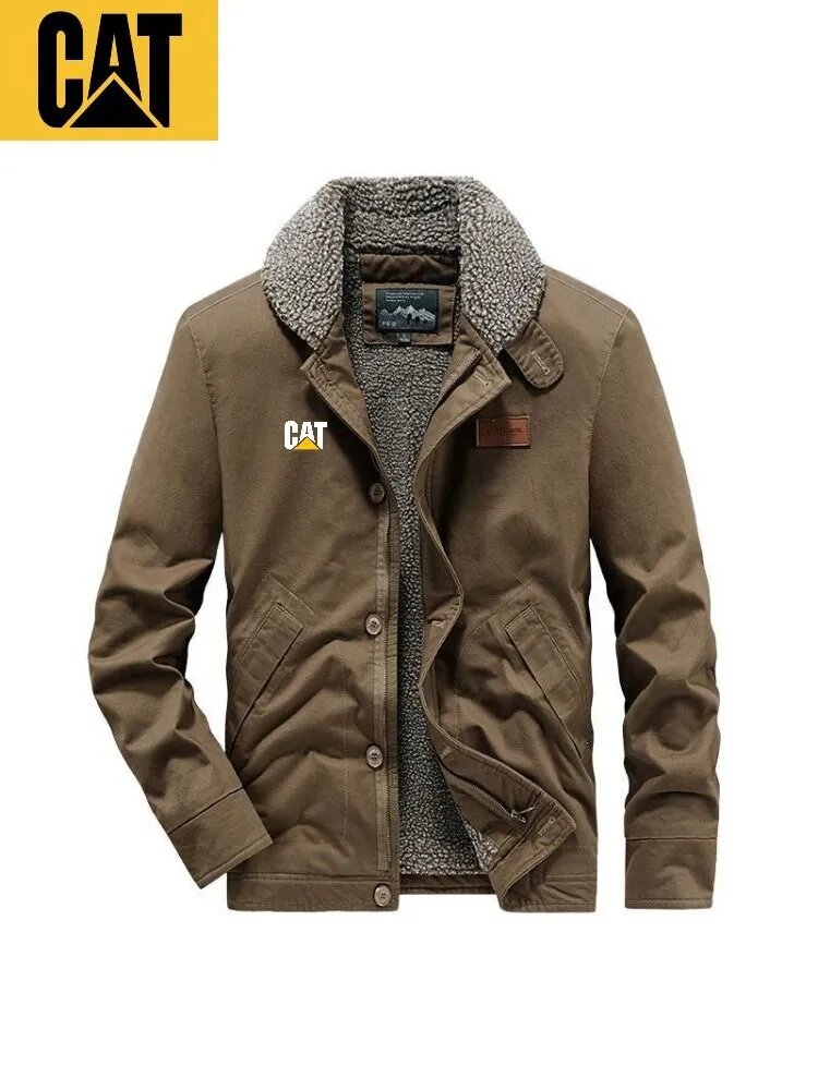 Куртка Caterpillar Мужская куртка с искусственным мехом-утепленная парка в стиле ретро для активного отдыха