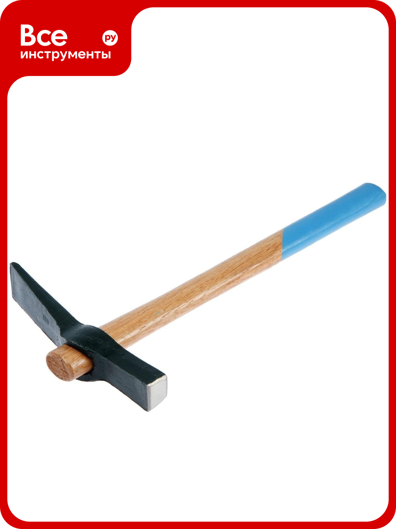Кирка-молоток тундра кованая, деревянная рукоятка 380 мм, 500 г 882059