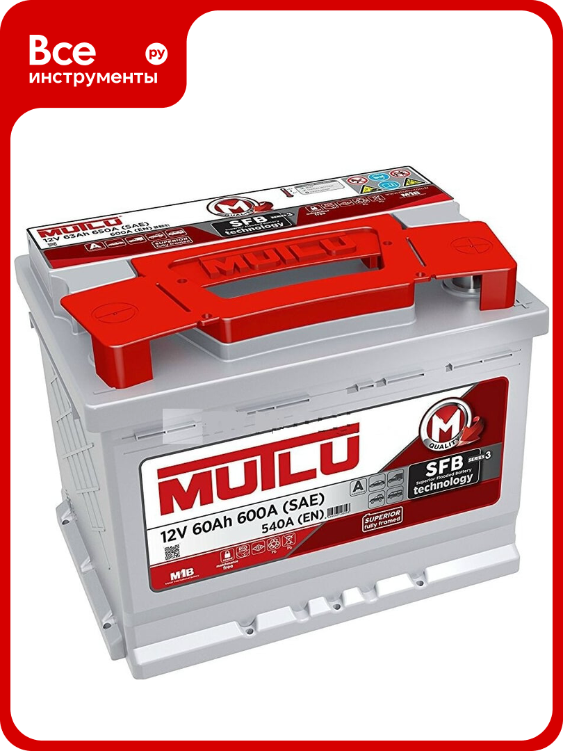 Аккумуляторная батарея Mutlu SFB M3 6СТ-60.0 низкий LB2.60.054. A