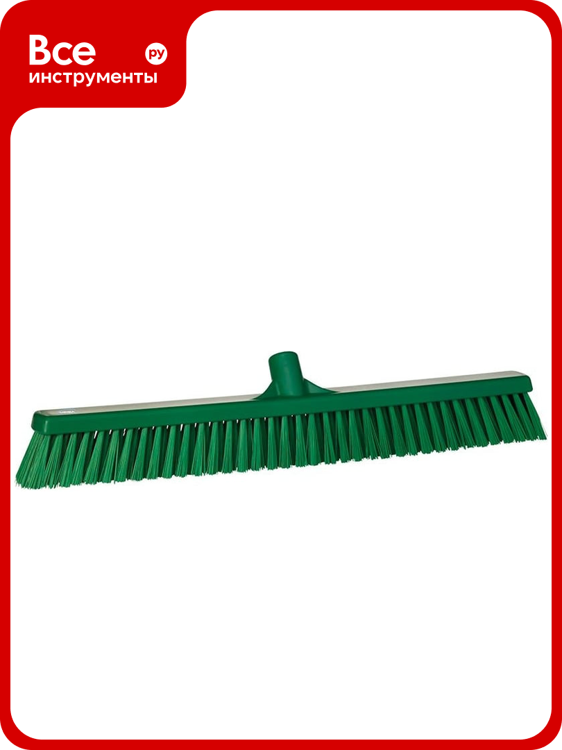 Щетка для подметания Vikan с комбинированным ворсом, 610 мм, мягкий и жесткий ворс, зеленый 31942